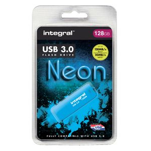 USB-stick 3.0 Integral 128GB neon blauw
